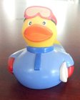 Novelty Metal Weighted Floating Rubber Ducks Blue Color / PVC Bath Toy