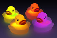 Water Sensor Activated Flash Rubber Ducky Set , Flashing Light Baby Bath Temperature Duck