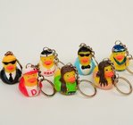 OEM Singer / Swan Character Mini Duck Keychains Toy BPA Free Vinyl Material Kechain Duck toy