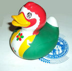 EN71 Promotional Green Weighted Rubber Ducks Gift For Race / Bath Time