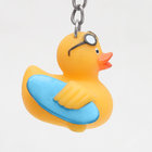 Phthalates Free Yellow Assorted Surfing Duck Toy With Keychain Collection