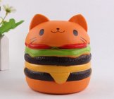 Cute Bread Jumbo Cat Head Burger Soft PU Stress Relief Slow Rising Squishy Scented Toys For Kids / Adults