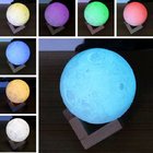 Tap Control Multicolor LED Flashing Snowman Rechargeable Moon Lamp 3D Printing