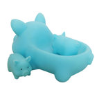 Eco - Friendly Custom Floating Children'S Bath Toys Blue Cute Bath Pig Set Toy